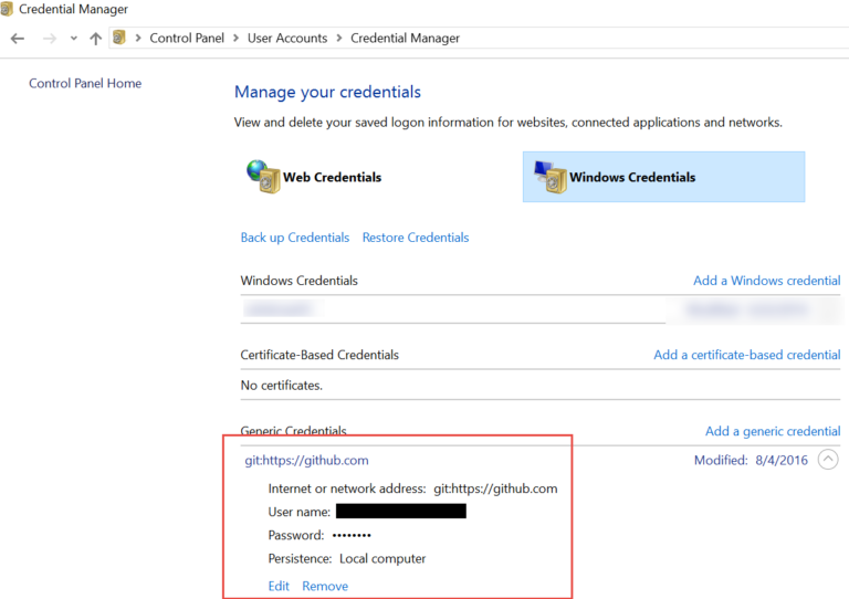 Git Does Not Remember Username And Password On Windows André Snede